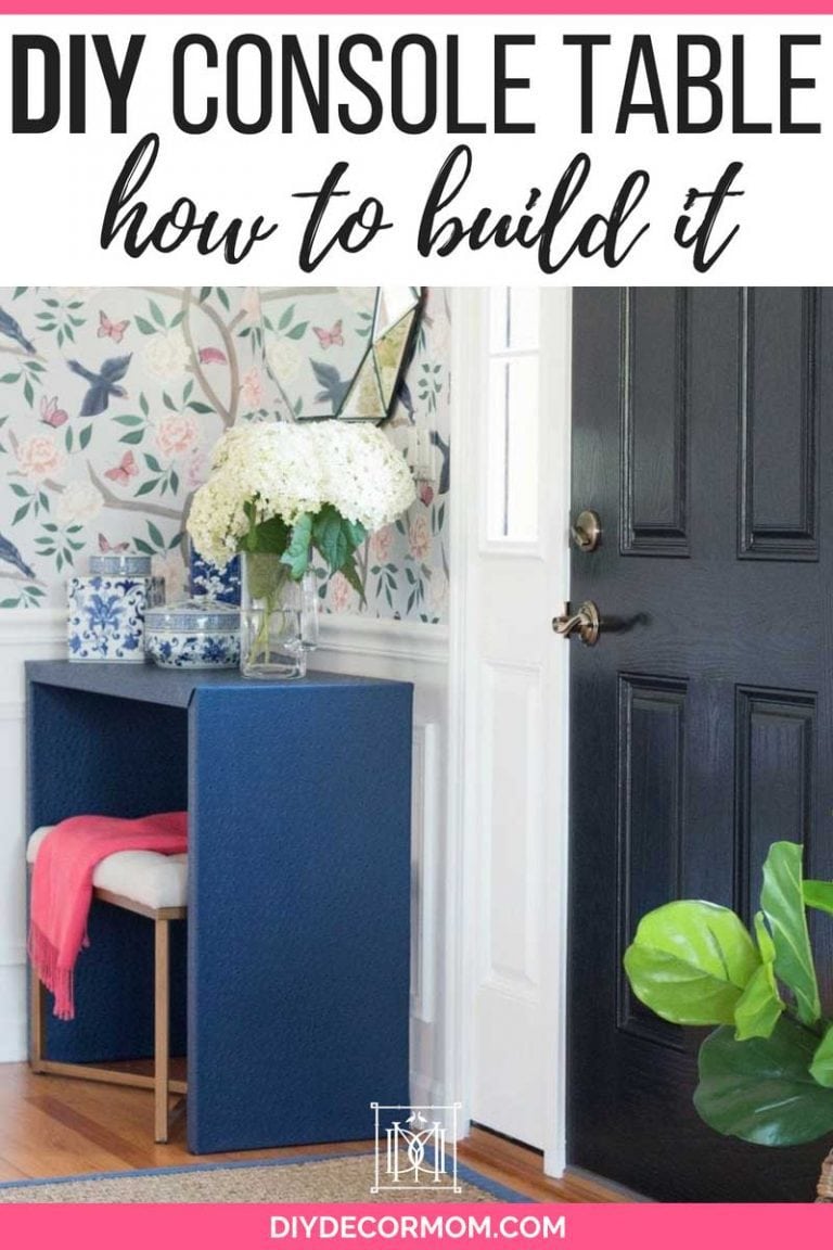 DIY Console Table: Fabric Wrapped Console Table - DIY Decor Mom