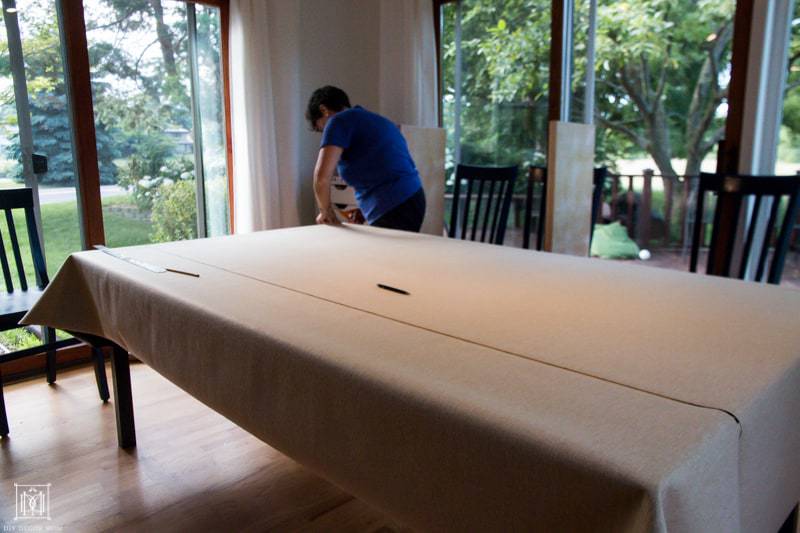 DIY Console Table: Fabric Wrapped Console Table - DIY Decor Mom