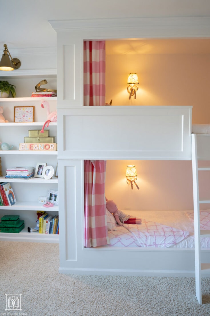 DIY Built-in Bunk Beds: How We Made Our Girls Bunk Beds - DIY Decor Mom