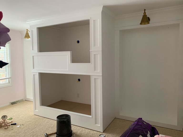 DIY Built-in Bunk Beds: How We Made Our Girls Bunk Beds - DIY Decor Mom