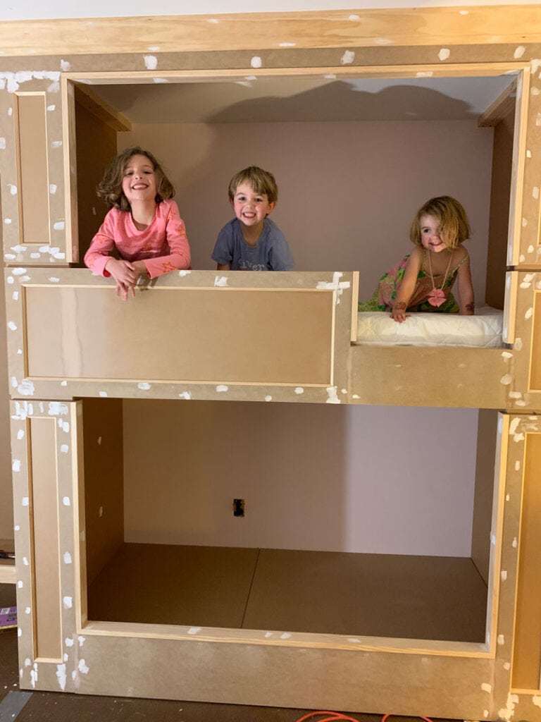 DIY Built-in Bunk Beds: How We Made Our Girls Bunk Beds - DIY Decor Mom
